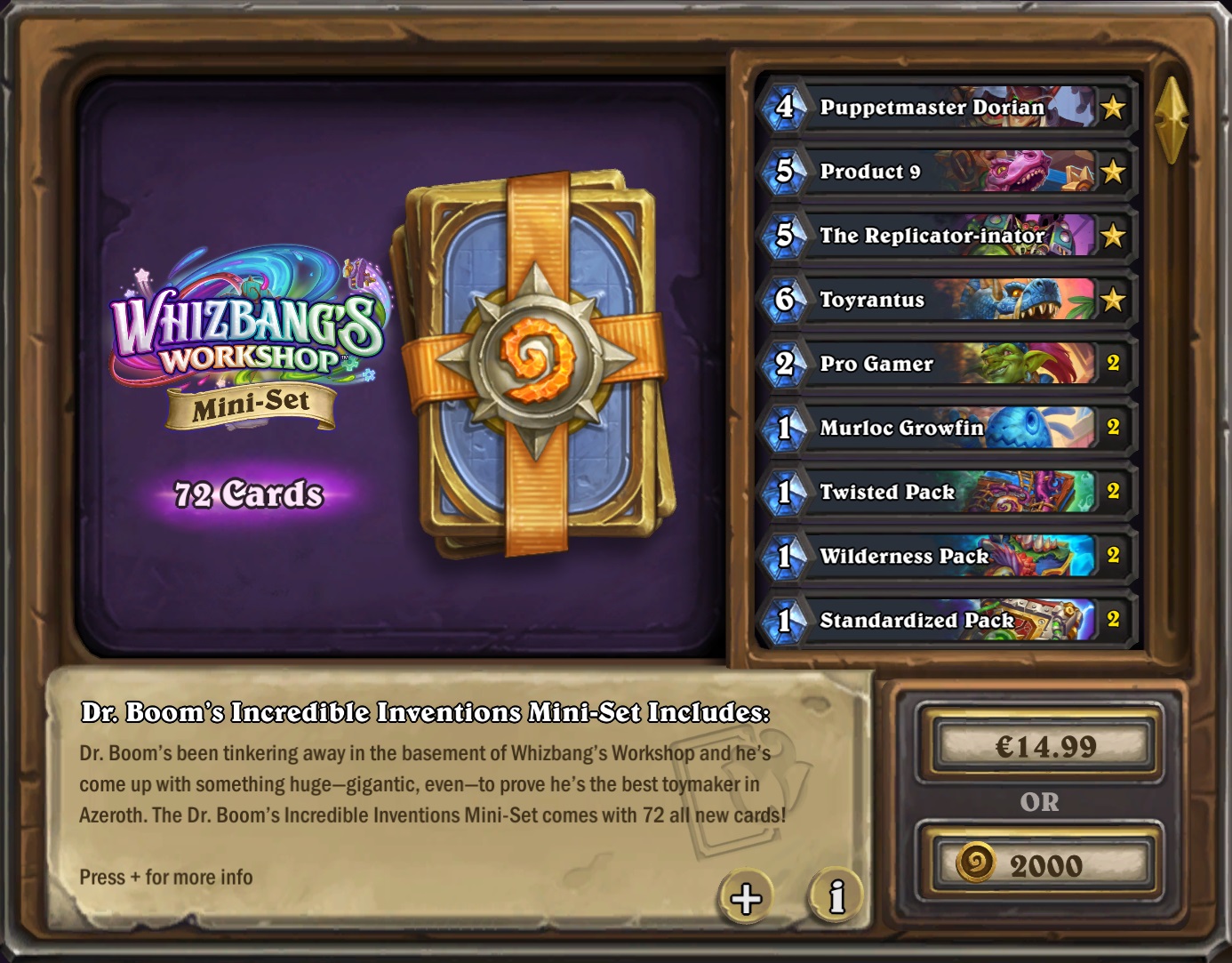 shop-whizbangs-workshop-mini-set - Hearthstone Top Decks